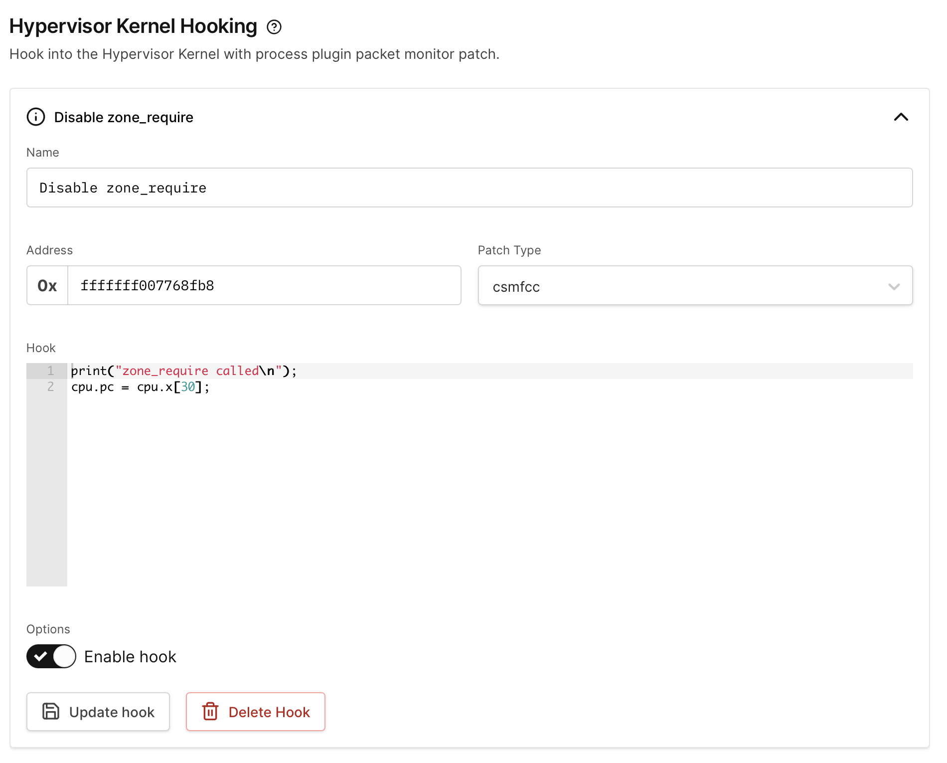 Using Corellium Kernel Hooks to Disable Exploit Mitigations